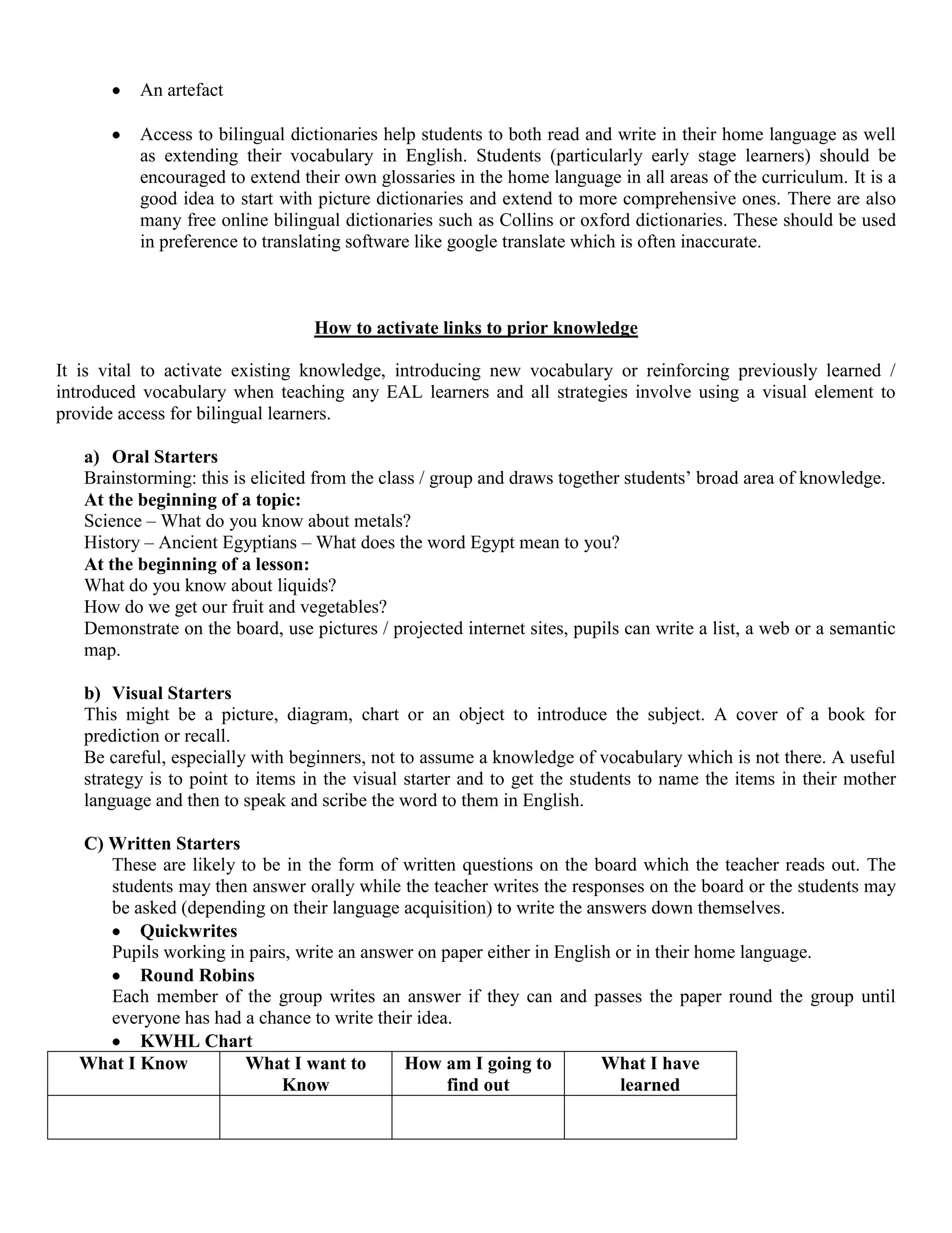 Eal strategies booklet | PDF
