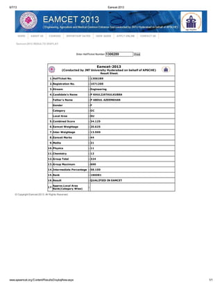 Eamcet 2013 | PDF