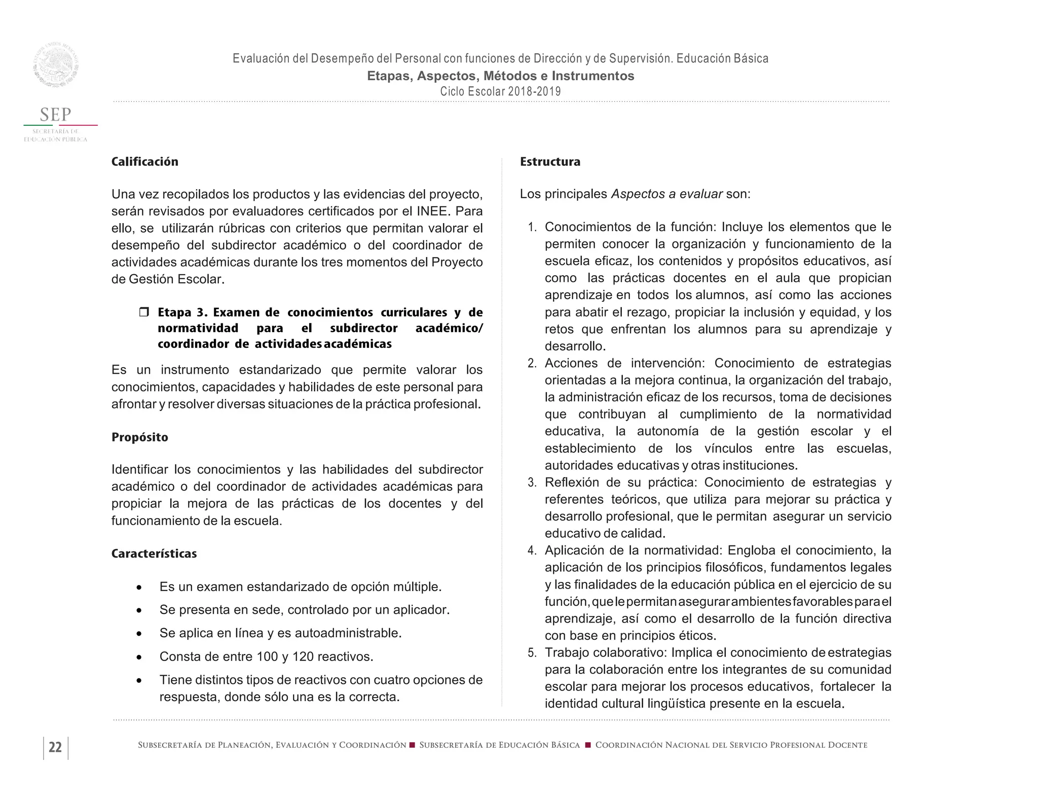 Etapas, aspectos, métodos e instrumentos. Proceso de Evaluación del ...