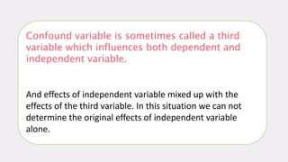 Confounding in Experimental Design | PPTX