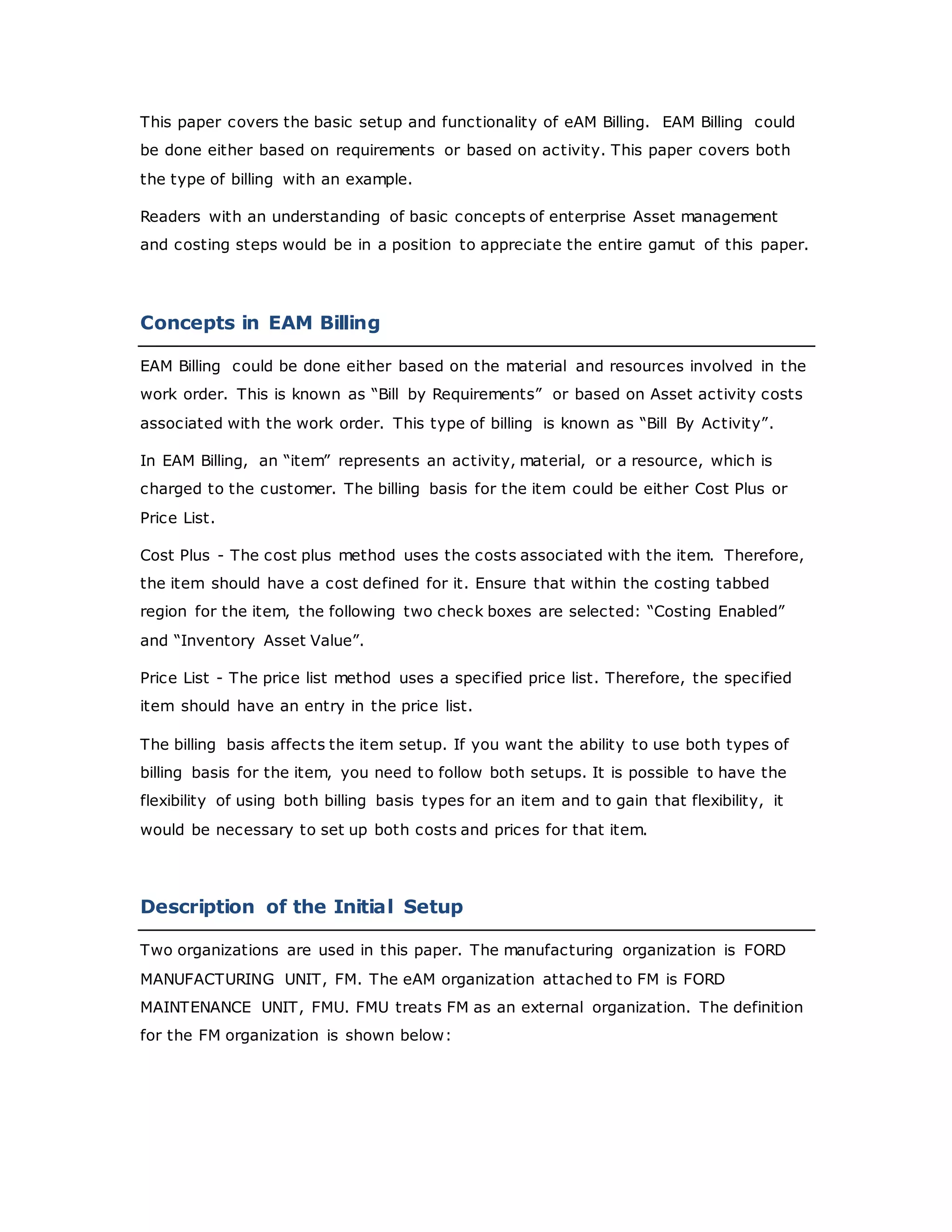 Eam Work Order Billing | DOCX