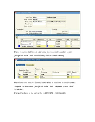Eam Work Order Billing | DOCX