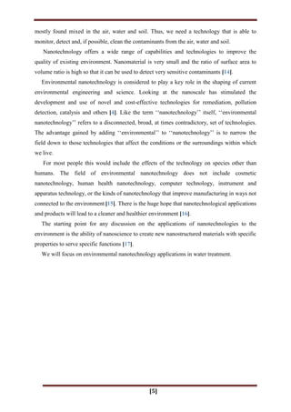 Environmental Nanotechnology Applications in water Remediation | PDF