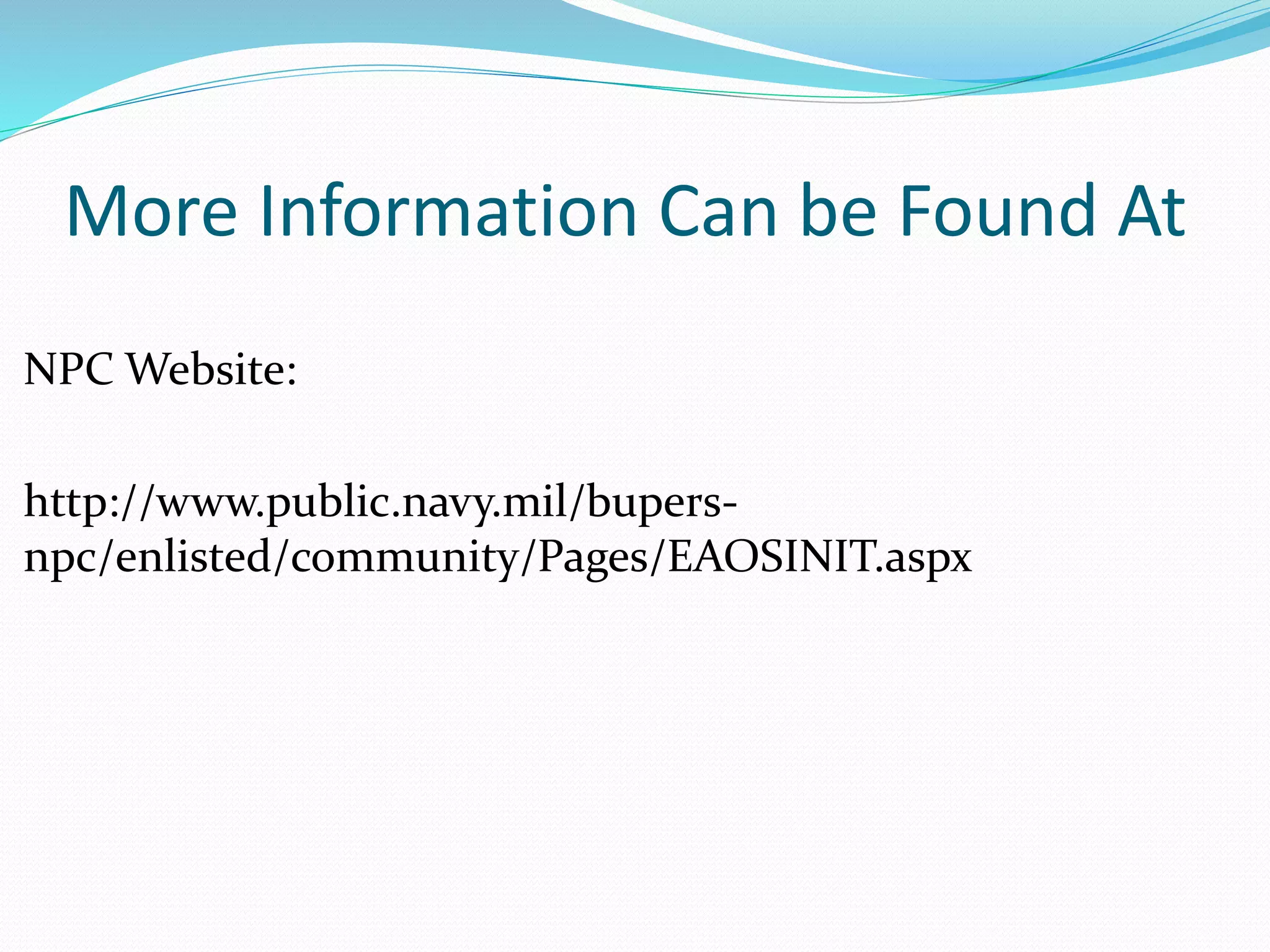 EAOS to PRD Alignment NAVADMIN 307/17 | PPTX