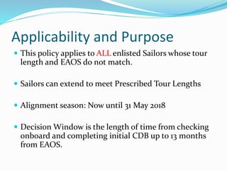 EAOS to PRD Alignment NAVADMIN 307/17 | PPTX