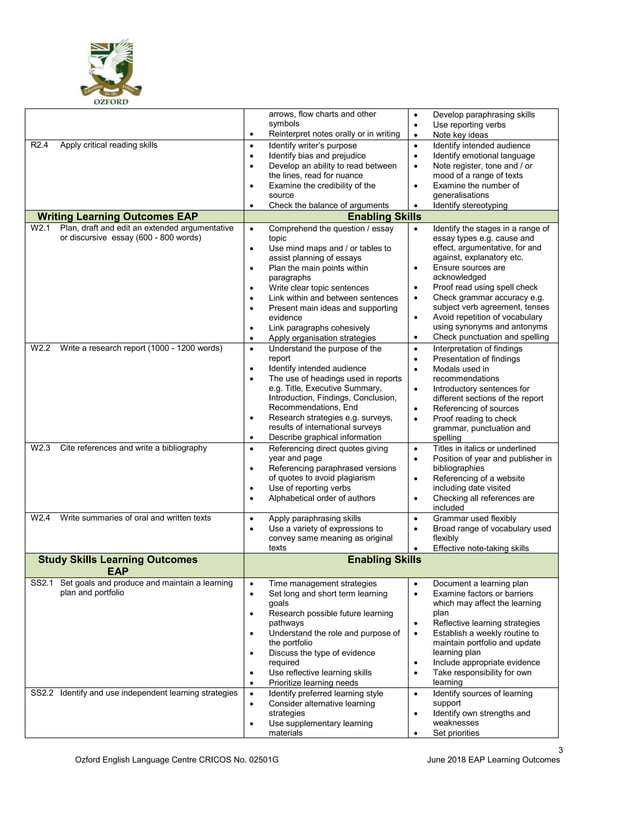 English for Academic Purposes (EAP) Course - Ozford Australia | PDF