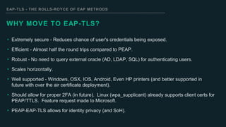 EAP TLS, the Rolls-Royce of extensible authentication protocol (EAP ...