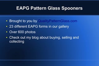 Eapg Pattern and Pressed Glass Spooners | ODP