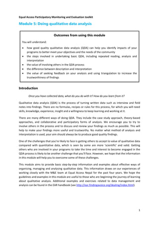 Doing qualitative data analysis | PDF