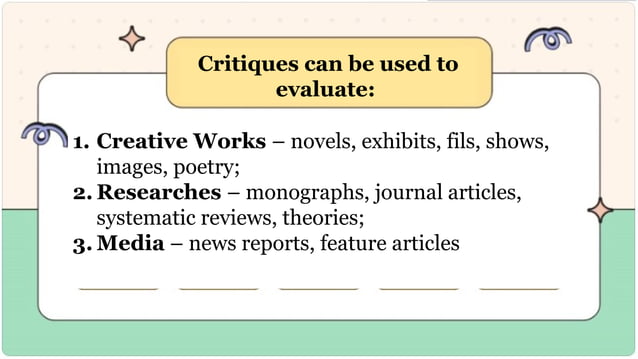 EAPP- Critical Approaches in Writing a Critique HANDOUT.pptx | Books ...