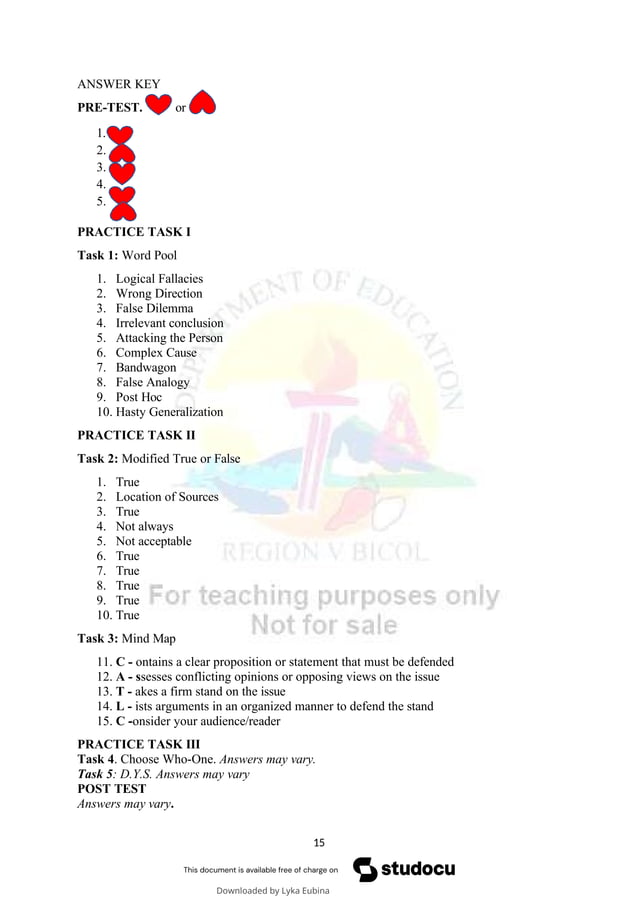EAPP Lecture for Grade 11- Kinds of Fallacies.docx | Educational ...