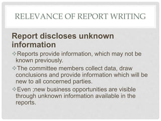 English for Academic and Professional Purposes- Parts of Reports | PPTX