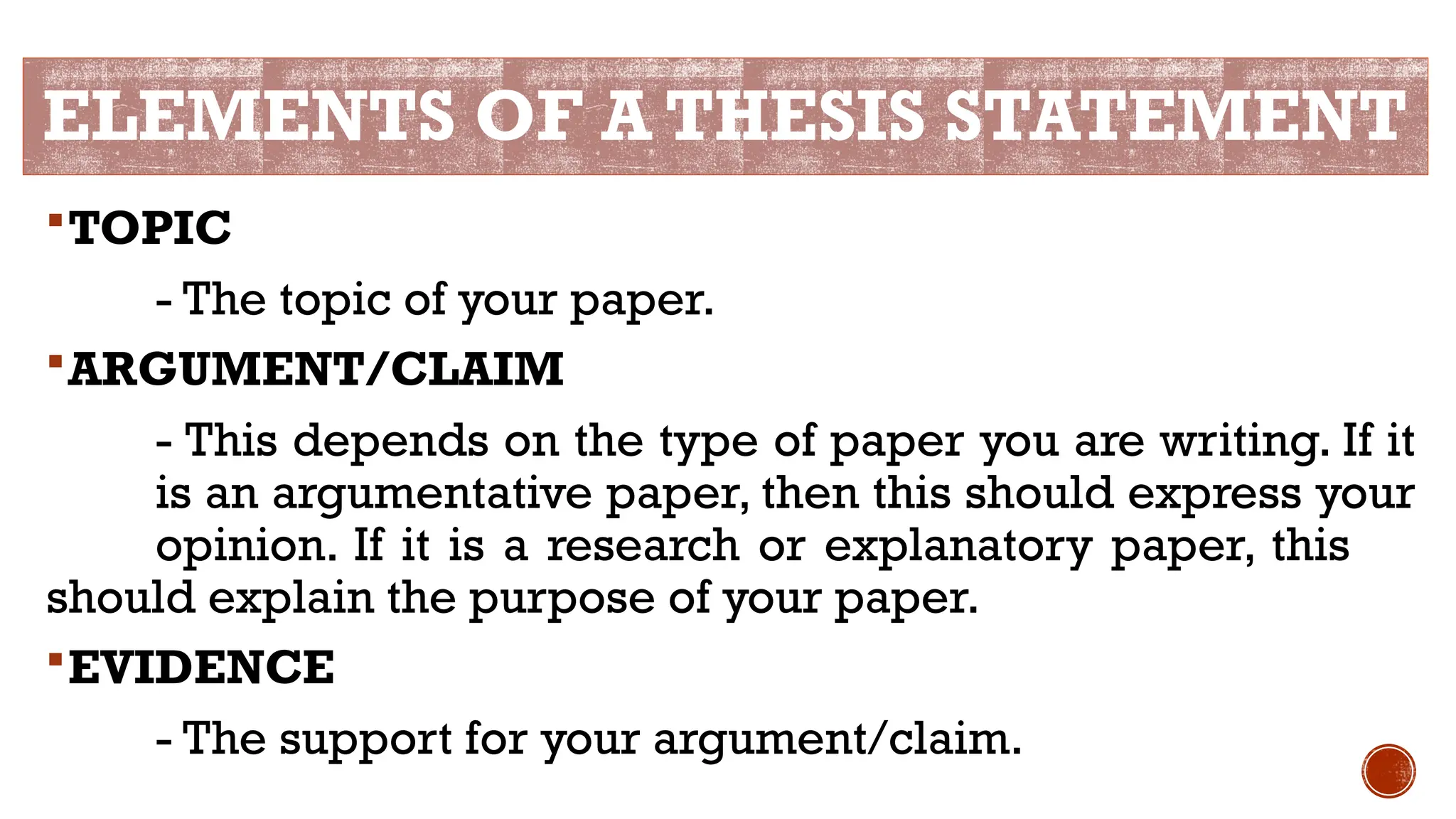 EAPP-THESIS-STATEMENT.LECTURE GRADE 11pptx | PPTX