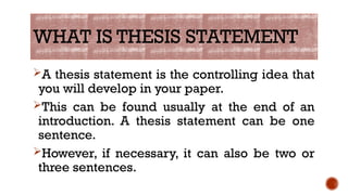 EAPP-THESIS-STATEMENT.LECTURE GRADE 11pptx | PPTX