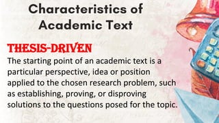 EAPP ACADEMIC LANGUAGE.pdf Differentiates language used in academic ...