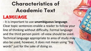 EAPP ACADEMIC LANGUAGE.pdf Differentiates language used in academic ...