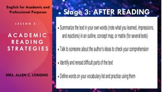 WHAT ARE ACADEMIC READING STRATEGIES IN ENGLISH?? | PPTX
