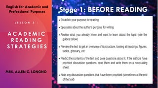 WHAT ARE ACADEMIC READING STRATEGIES IN ENGLISH?? | PPTX