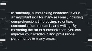EAPP TECHNIQUES IN SUMMARIZING A VARIETY OF ACADEMIC TEXT.pptx