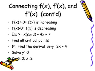 The Application of Derivatives | PPT