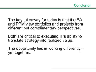 Enterprise Architecture & Project Portfolio Management 1/2 | PPT