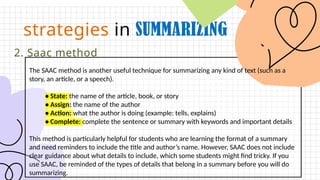 ENGLISH FOR ACADEMIC AND PROFESSIONAL PURPOSESSUMMARIZING TECHNIQUES | PPTX