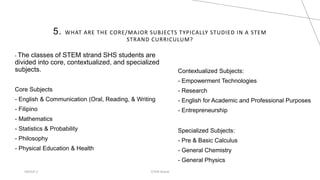 A report about the stem strand of senior high school | PPTX