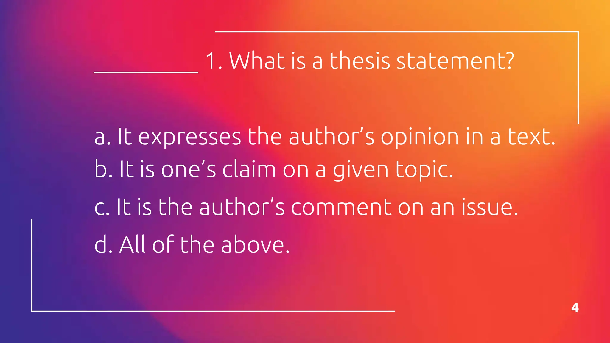 EAPP Q1-Lesson THESIS STATEMENTS Slideshare | PPTX