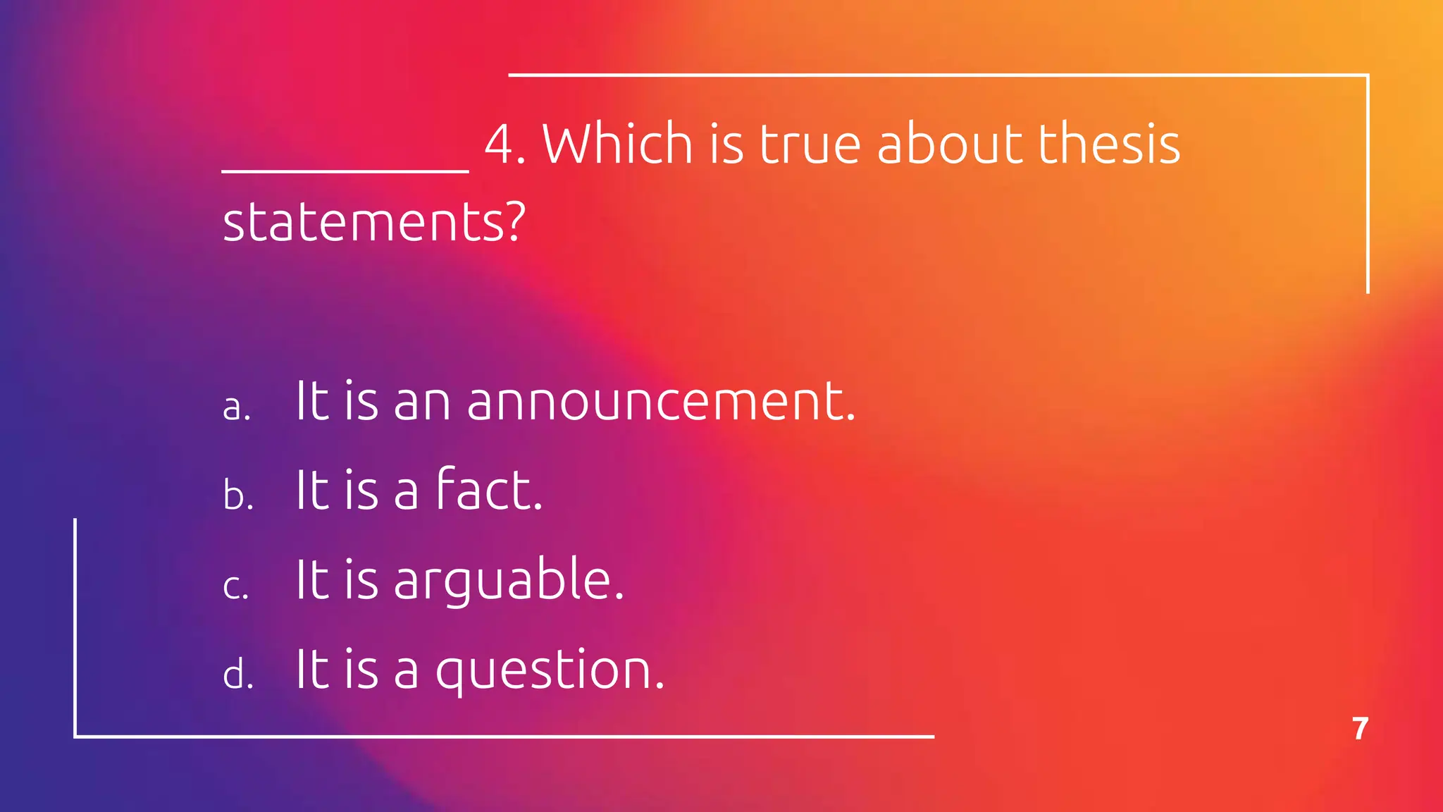 EAPP Q1-Lesson THESIS STATEMENTS Slideshare | PPTX