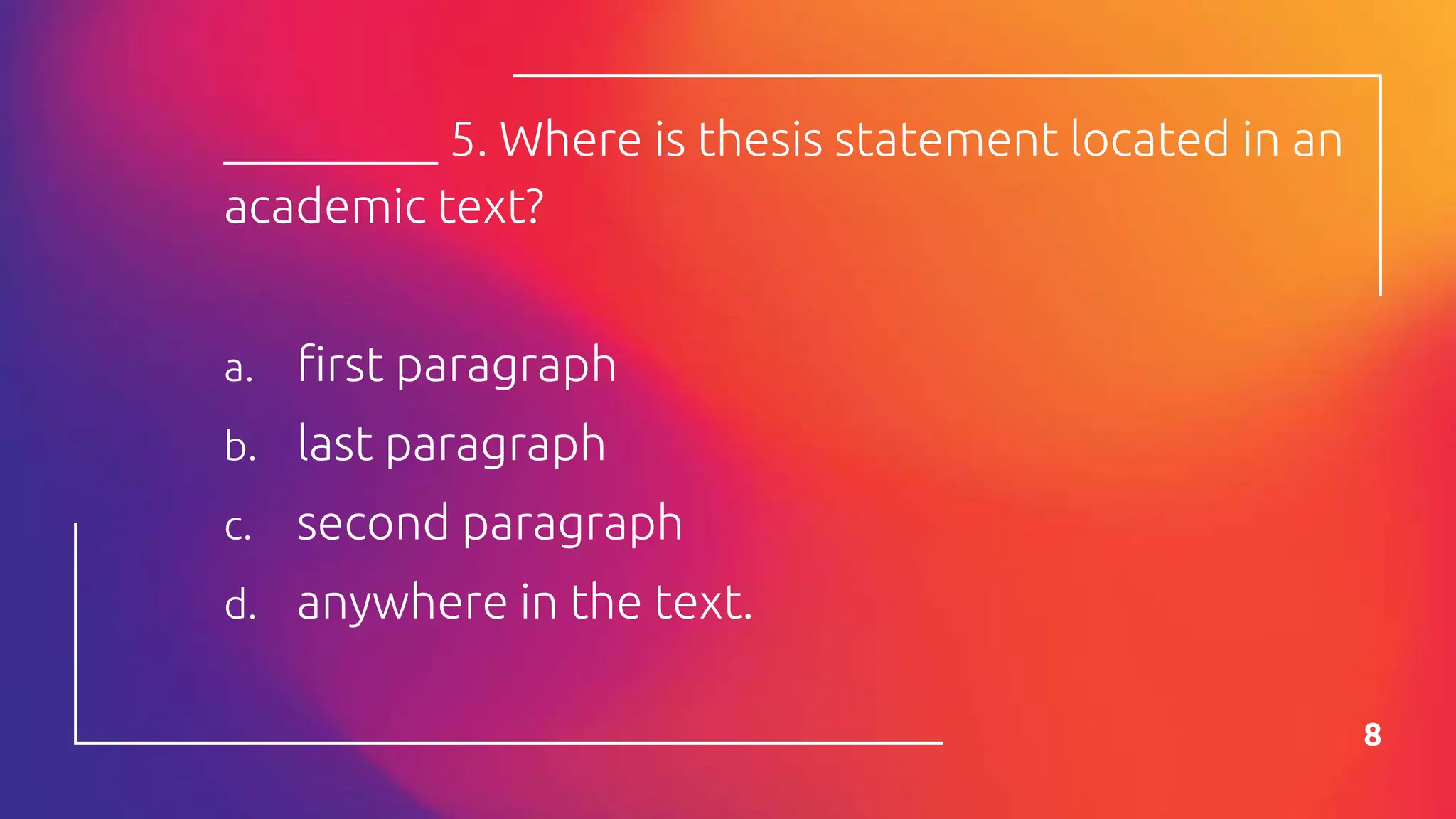EAPP Q1-Lesson THESIS STATEMENTS Slideshare | PPTX