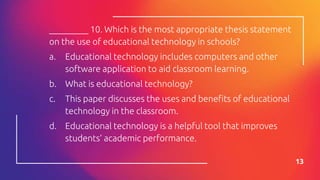 EAPP Q1-Lesson THESIS STATEMENTS Slideshare | PPTX