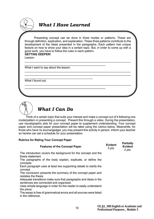 EAPP Q 1 – Module 5 Writing the Concept Paper.pdf | Homework and Study ...