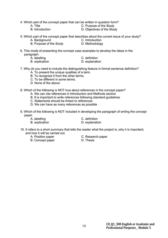 EAPP Q 1 – Module 5 Writing the Concept Paper.pdf | Homework and Study ...