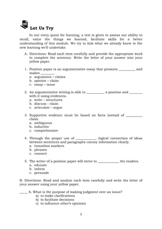 EAPP Q2 - M3_ Writing Various Kinds of Position Paper.pdf