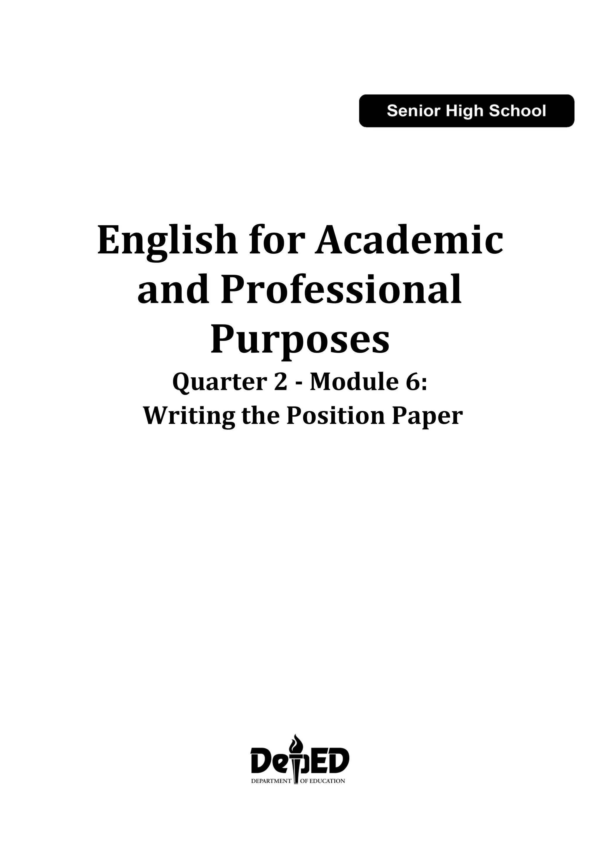 EAPP Q 2 – Module 6 Writing the Position Paper.pdf EAPP Q 2 – Module 6 Writing the Position Paper.pdf
