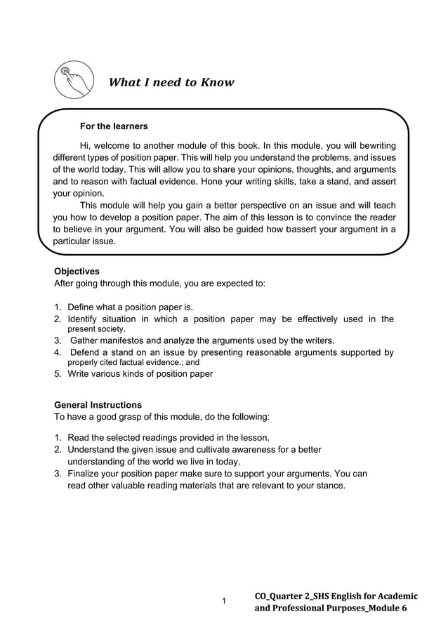 EAPP Q 2 – Module 6 Writing the Position Paper.pdf EAPP Q 2 – Module 6 Writing the Position Paper.pdf