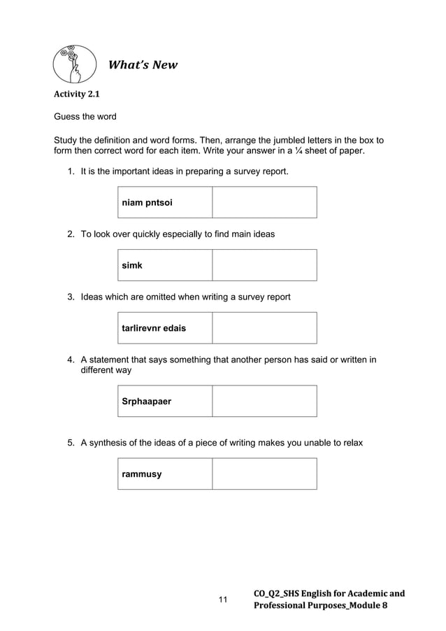 EAPP Q 2 – Module 8 Writing the Report Survey Field ...