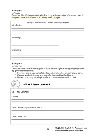 EAPP Q 2 – Module 8 Writing the Report Survey Field ...