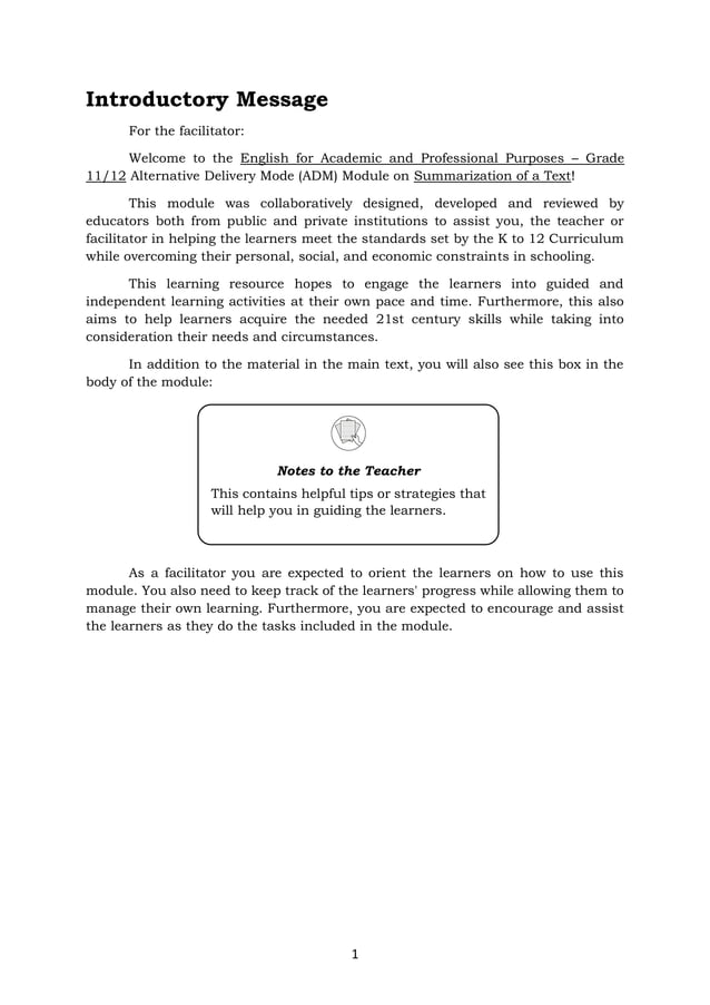 EAPP Quarter 1 – Module 2 Summarization of Text.pdf