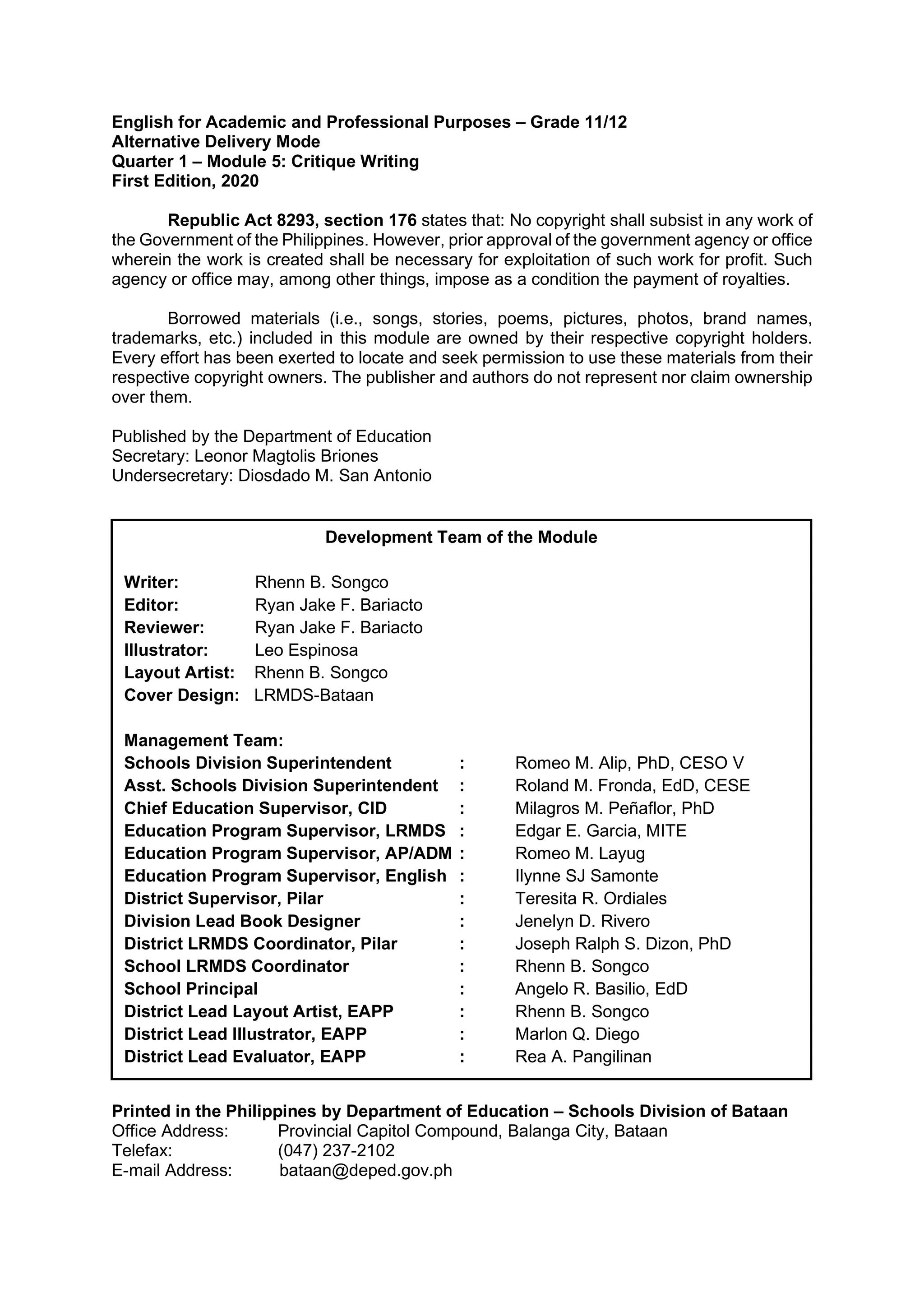 EAPP Quarter 1 – Module 5 Critique Writing.pdf