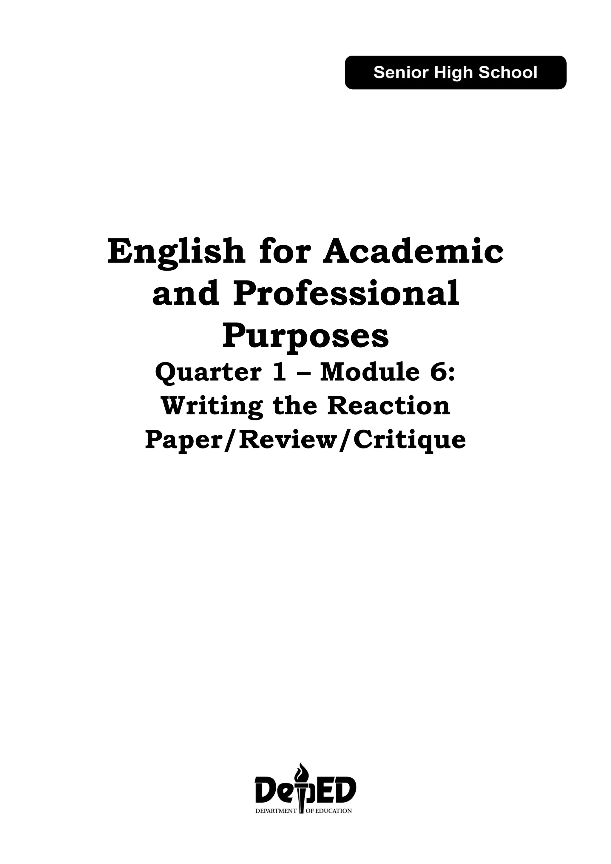EAPP Quarter 1 – Module 6 Writing the Reaction Paper_Review_Critique.pdf