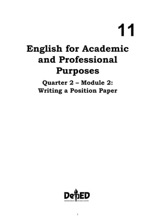 EAPP Quarter2 - Module2_ Writing a Position Paper.pdf