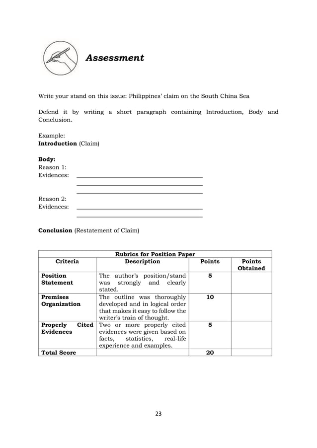 EAPP Quarter 2 – Module 2 Stand on Issues Supported by Factual Evidences.pdf | Educational ...