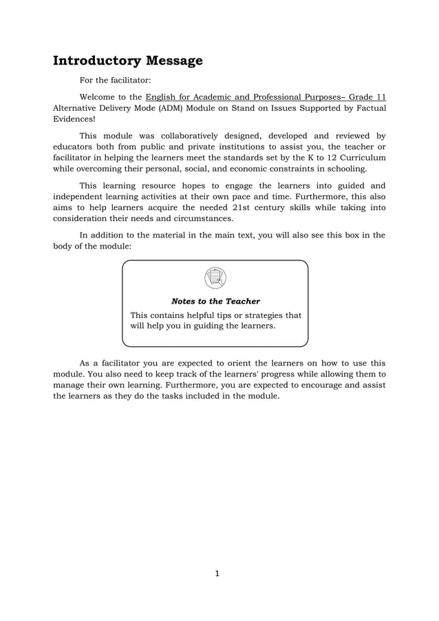 EAPP Quarter 2 – Module 2 Stand on Issues Supported by Factual ...