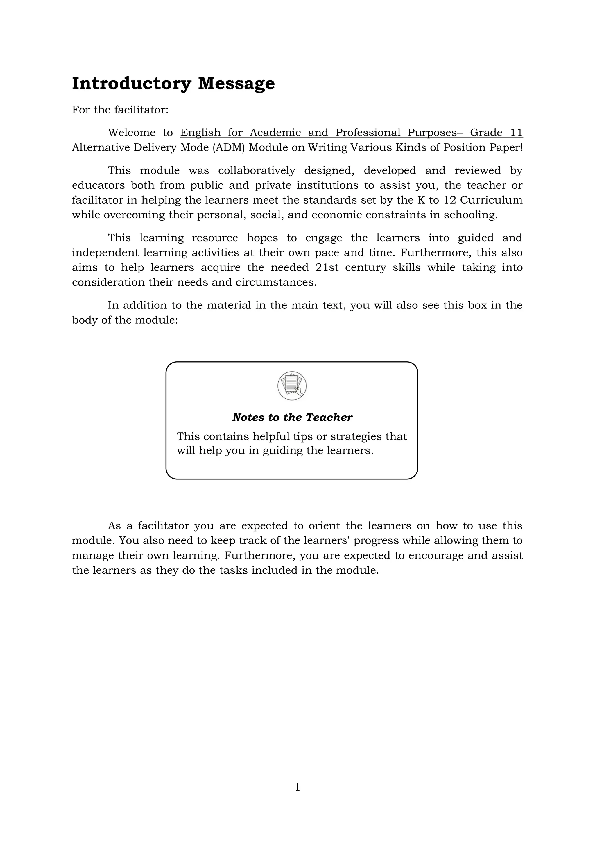 EAPP Quarter 2 – Module 3 Writing Various Kinds of Position Paper .pdf