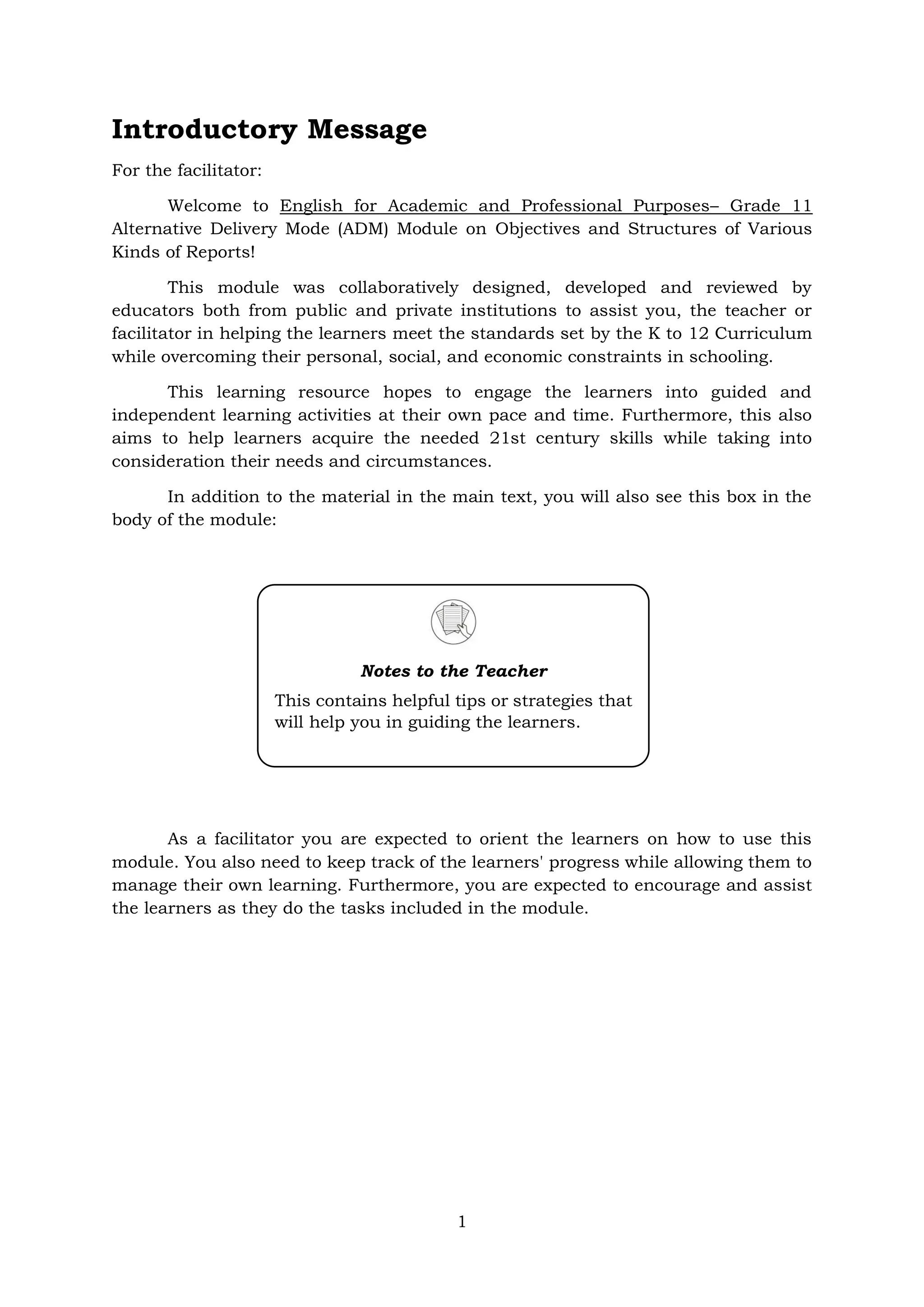 EAPP Quarter 2 – Module 4 Objectives and Structures of Various Kinds of ...