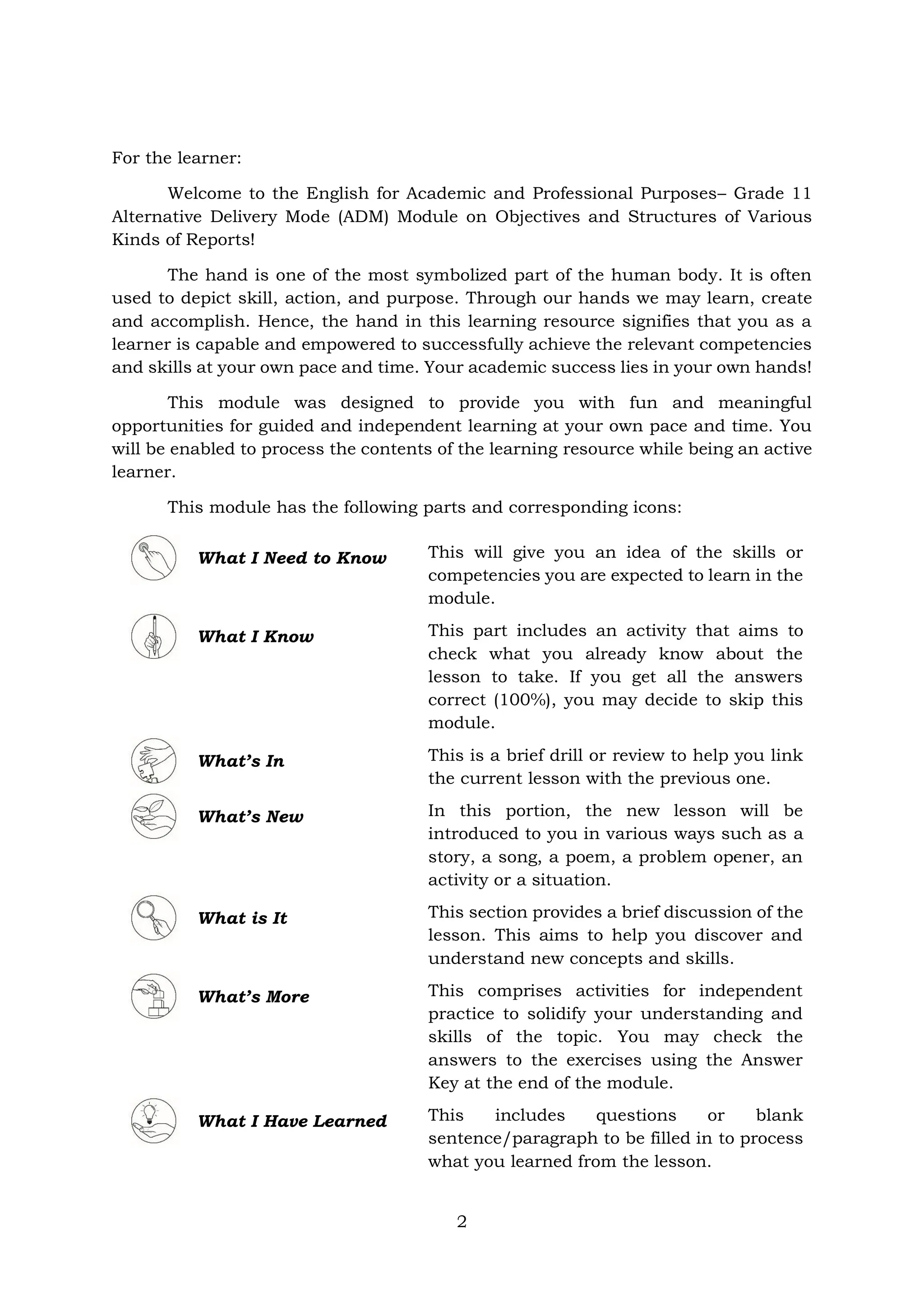 EAPP Quarter 2 – Module 4 Objectives and Structures of Various Kinds of ...