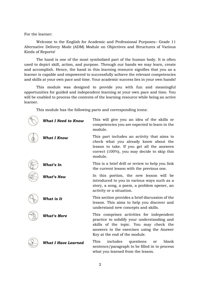 EAPP Quarter 2 – Module 4 Objectives and Structures of Various Kinds of ...