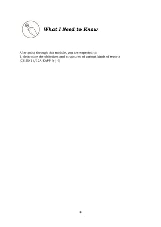 EAPP Quarter 2 – Module 4 Objectives and Structures of Various Kinds of ...