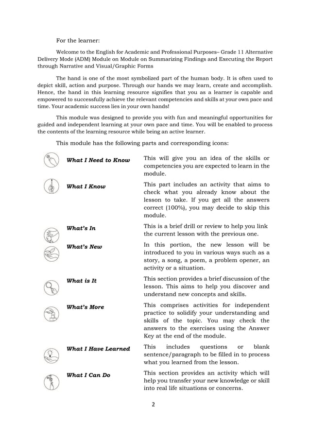 EAPP Quarter 2 – Module 7 Summarizing Findings and Executing the Report thru...pdf | Homework ...